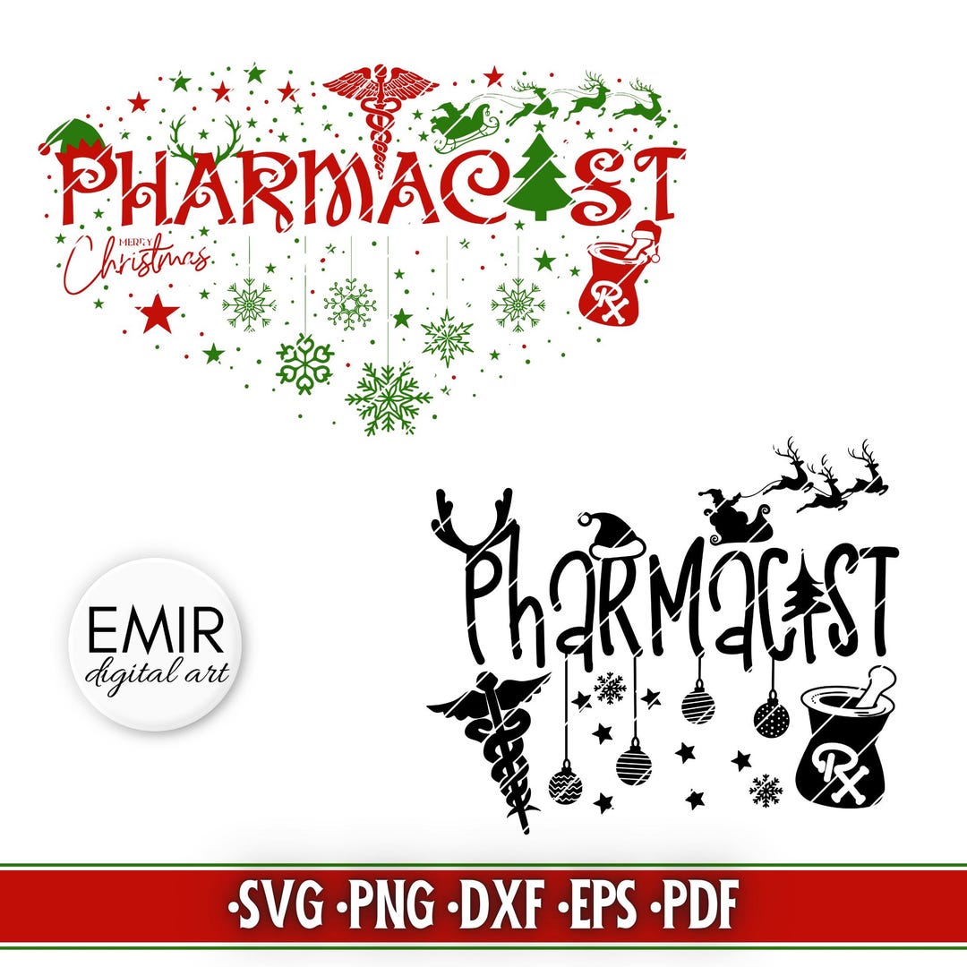 Christmas Pharmacist Svg, Pharmacy Tech Png, Merry RX Mas Pharmacy ...
