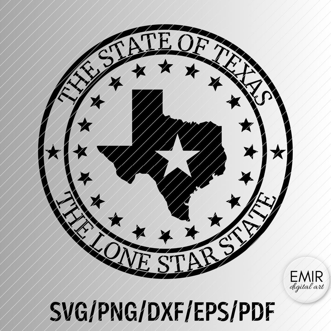 Texas SVG Lone Star State Design, Ringed Silhouette, Cut Files, Texas ...