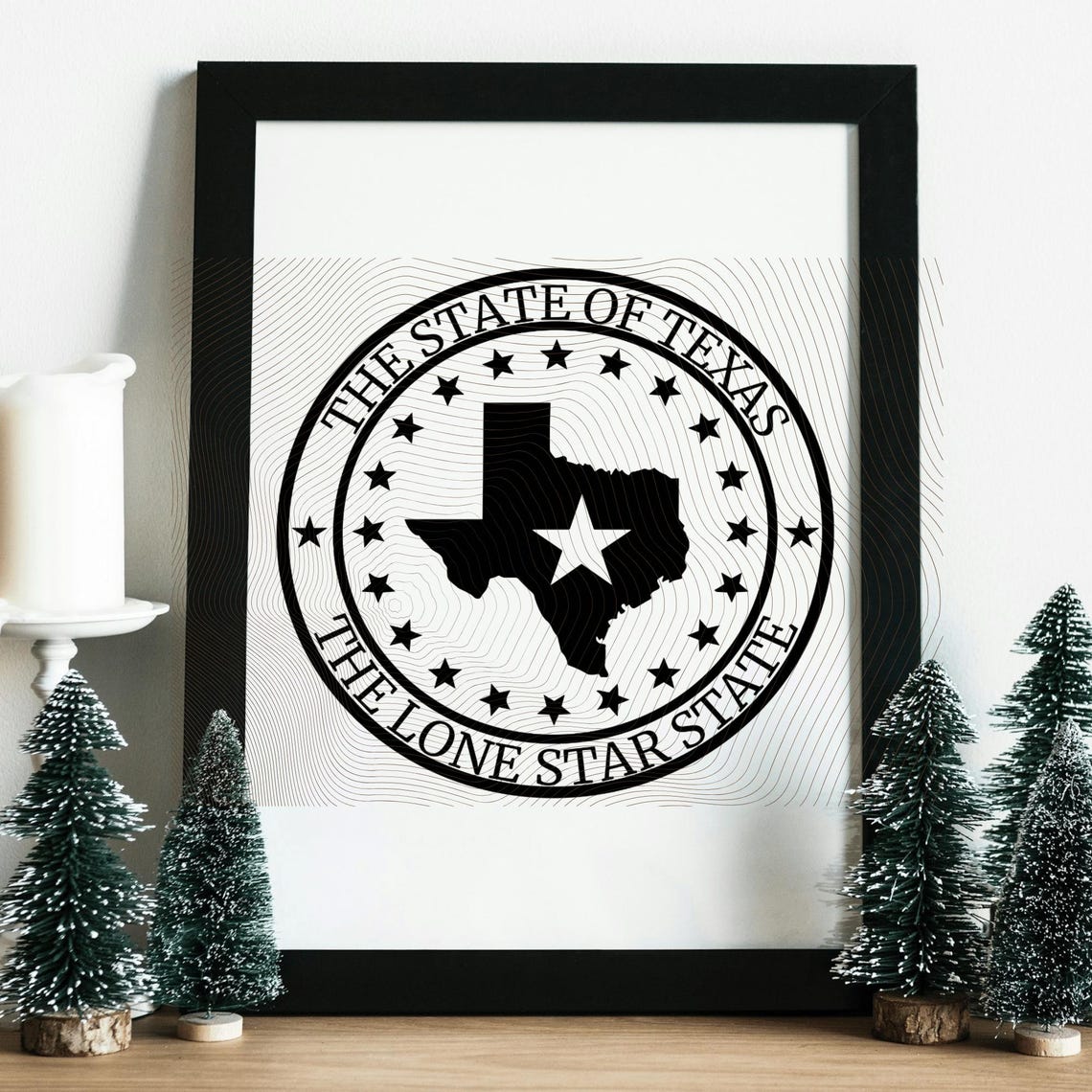 Texas SVG Lone Star State Design, Ringed Silhouette, Cut Files, Texas ...