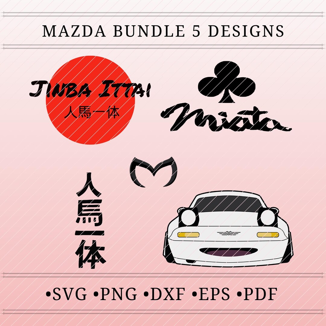 Mazda Svg Bundle, JINBA ITTAI, Mx-5, Miata, Mazda Superhero Logo ...