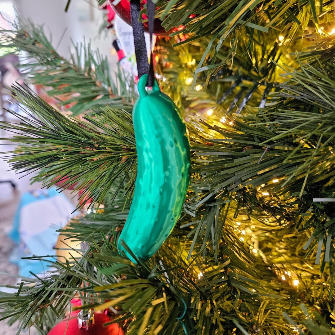 Christmas Pickle Ornament - 3D Printed - Holiday Tree Decoration ...