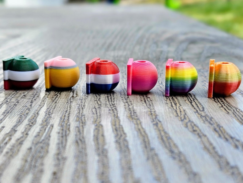 3D Printed Flat-sided Crafting Bead: 15mm DIY Focal Base, Beadable Pen ...