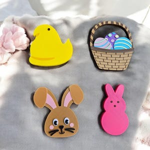 3D Printed Easter Magnet Set: Bunny, Eggs, Chick, Basket - Etsy
