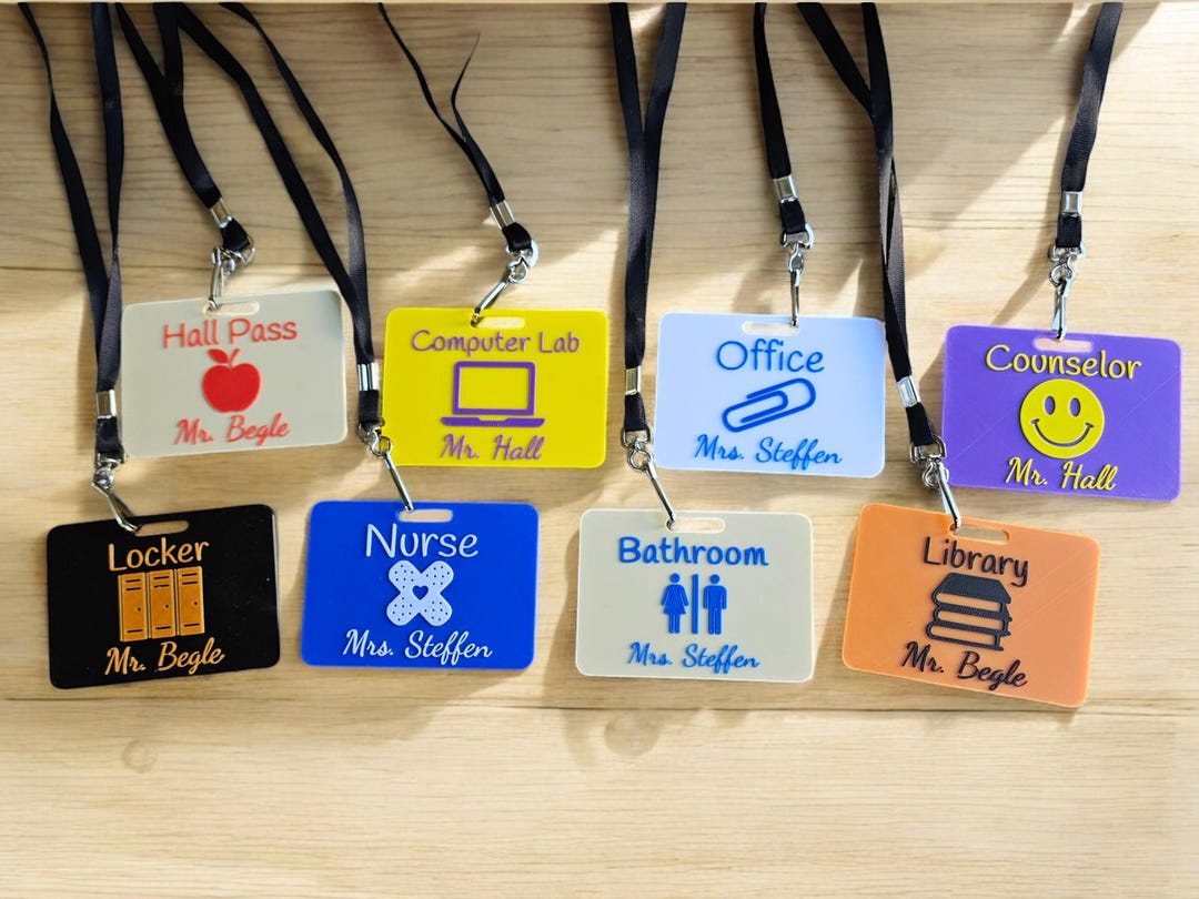 Personalized Teacher Hall Passes | Customizable 3d-printed Hall Pass ...