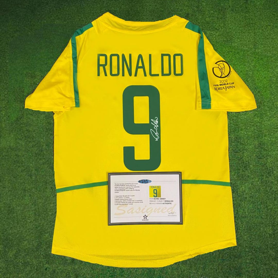 Ronaldo R9 SIGNED Brazil World Cup 2002 Signature Shirt Jersey COA ...