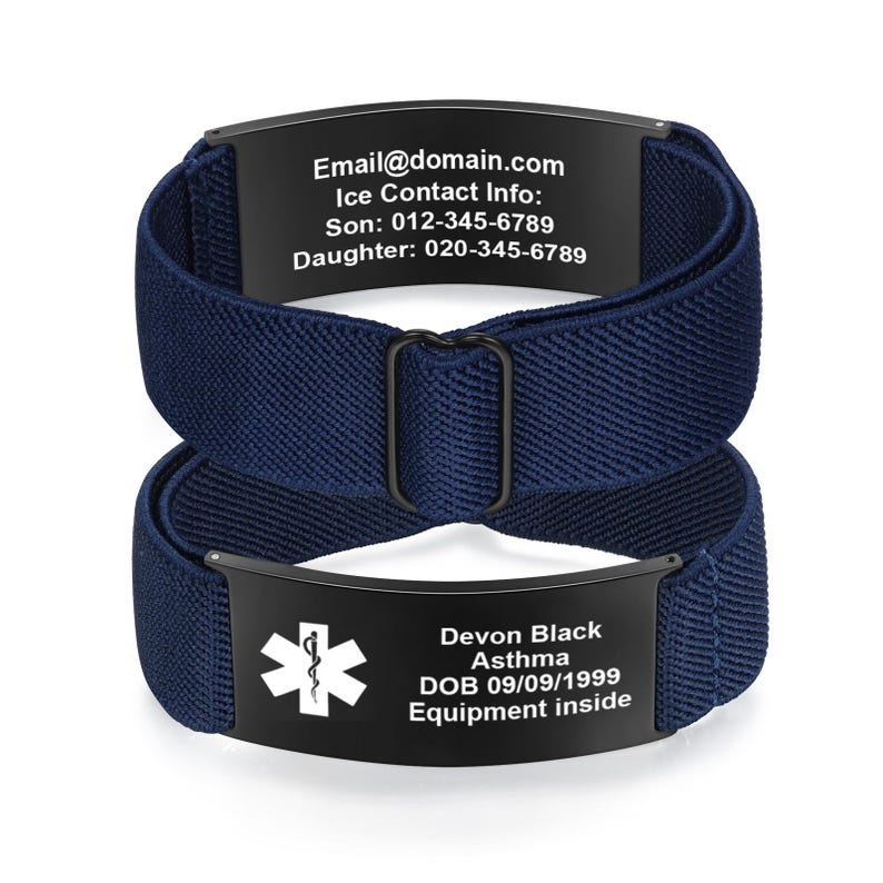 Personalized Medical Alert Bracelet: Waterproof Silicone ID Jewelry ...