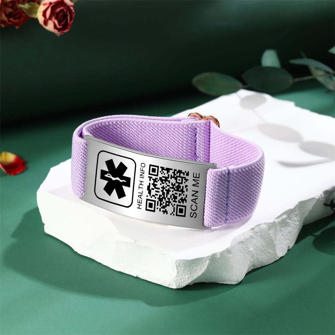 Personalized Medical Alert Bracelet: Waterproof Silicone ID Jewelry ...