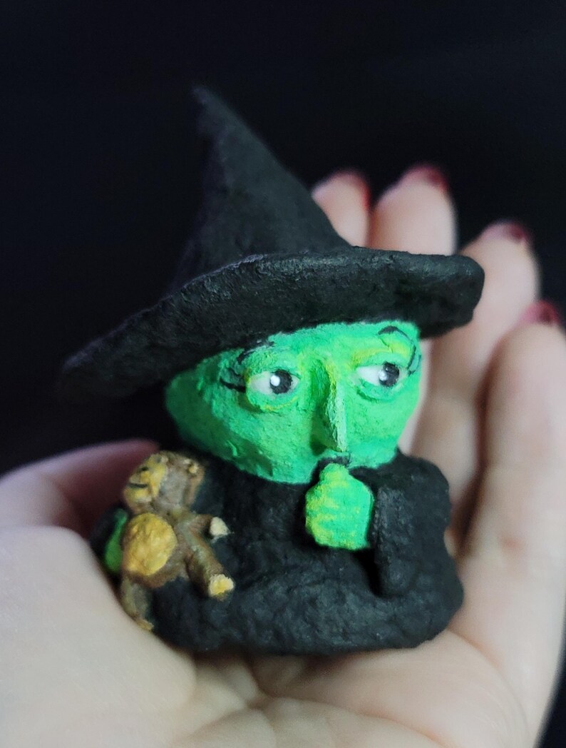 Baby Baddies: Elphaba - Mini Halloween Sculpture - Palm-size Baby Green ...