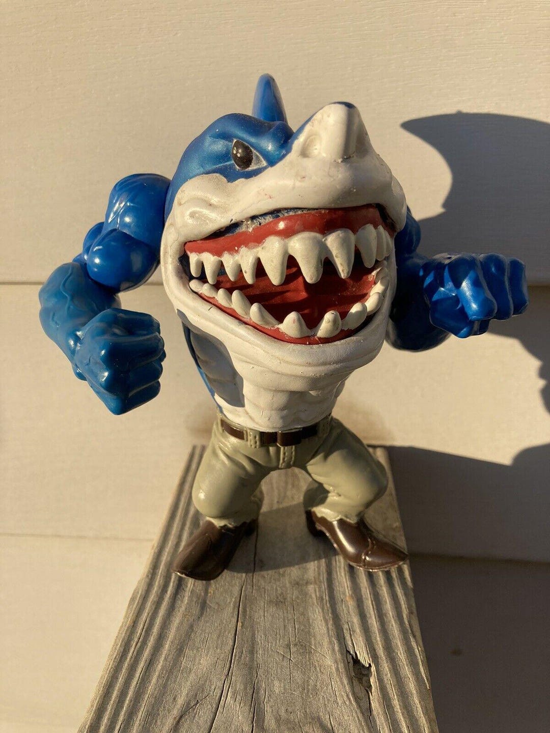 Vtg 1994 Street Sharks Ripster Action Figure Blue Shark Gray Pants ...