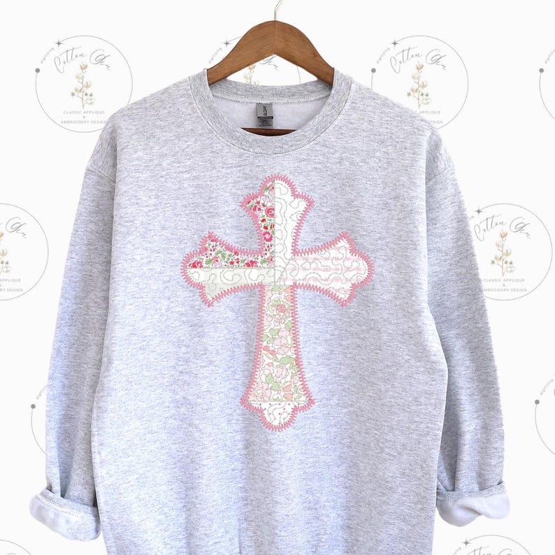 Machine Only Quilted Patchwork Easter Design Cross Zig Zag Applique ...