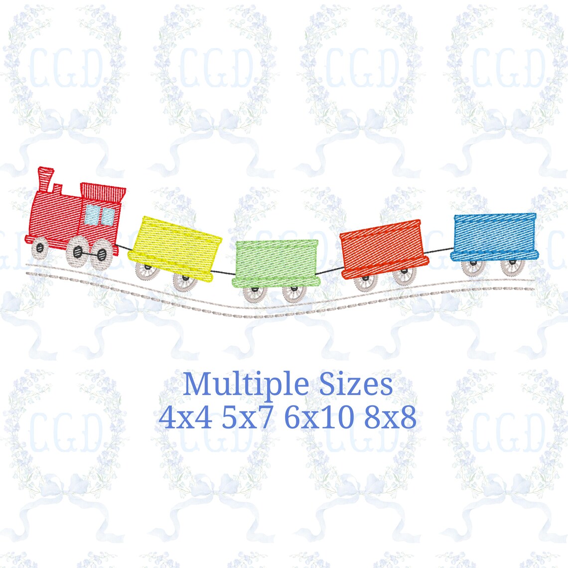 Travelling Train Locomotive Sketch Fill Quick Stitch Machine Embroidery ...