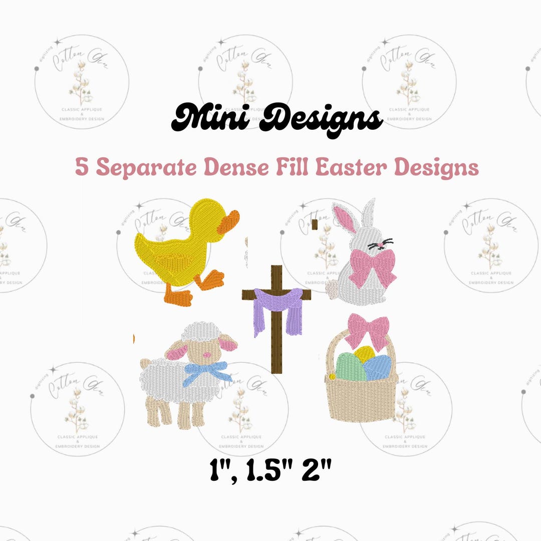 Mini Easter Multipack Bundle 5 Designs Dense, Motif Fill Machine ...