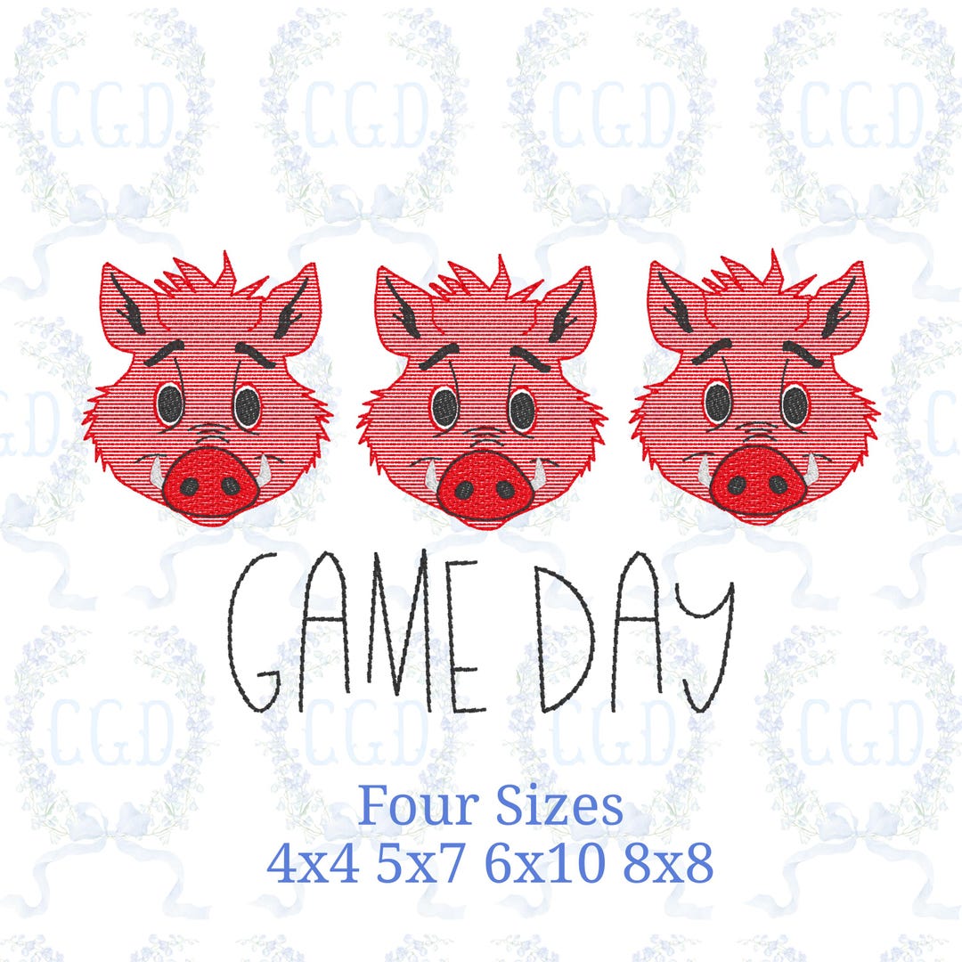 Football Trio Sketch Fill, Light Fill, Quick Stitch Embroidery Machine ...