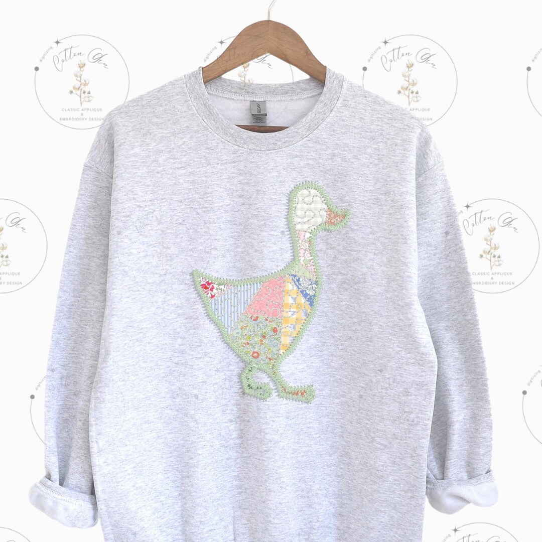 Quilted Patchwork Farmhouse Duck Zig Zag Applique Machine Embroidery ...