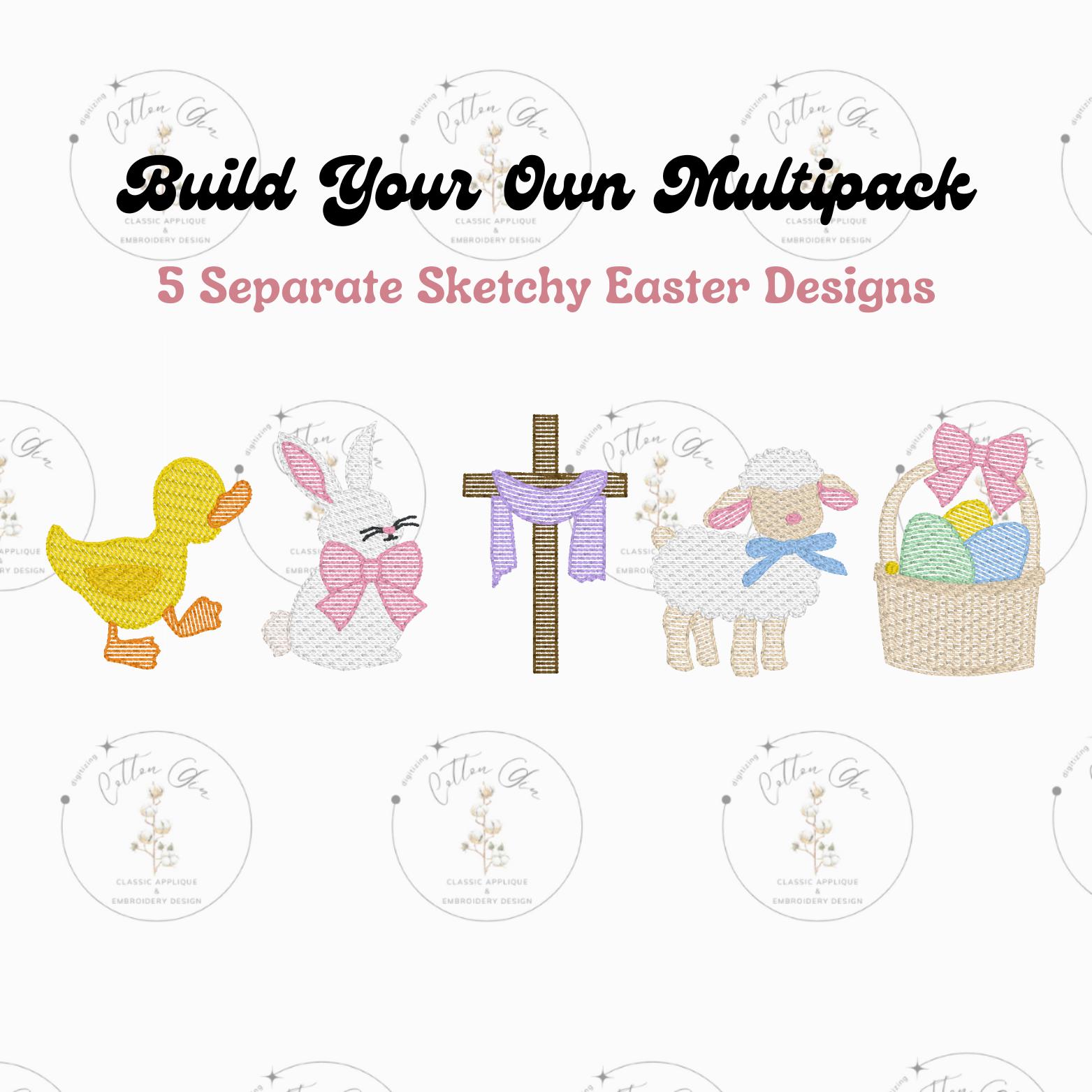 Mini Easter Multipack Bundle 5 Designs Sketchy, Light Fill Machine ...