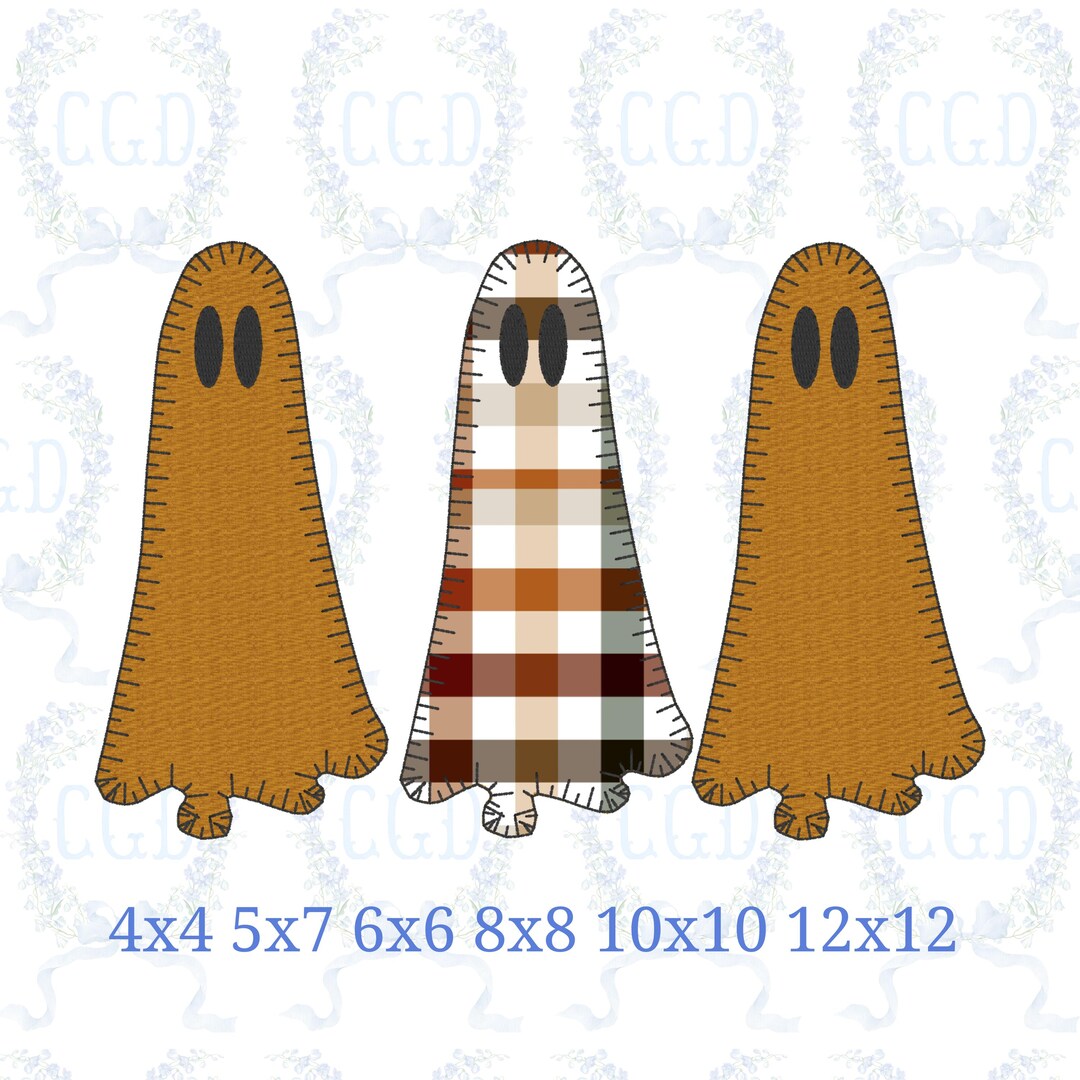 Blanket Stitch Ghost Trio Applique Machine Embroidery Design Download ...
