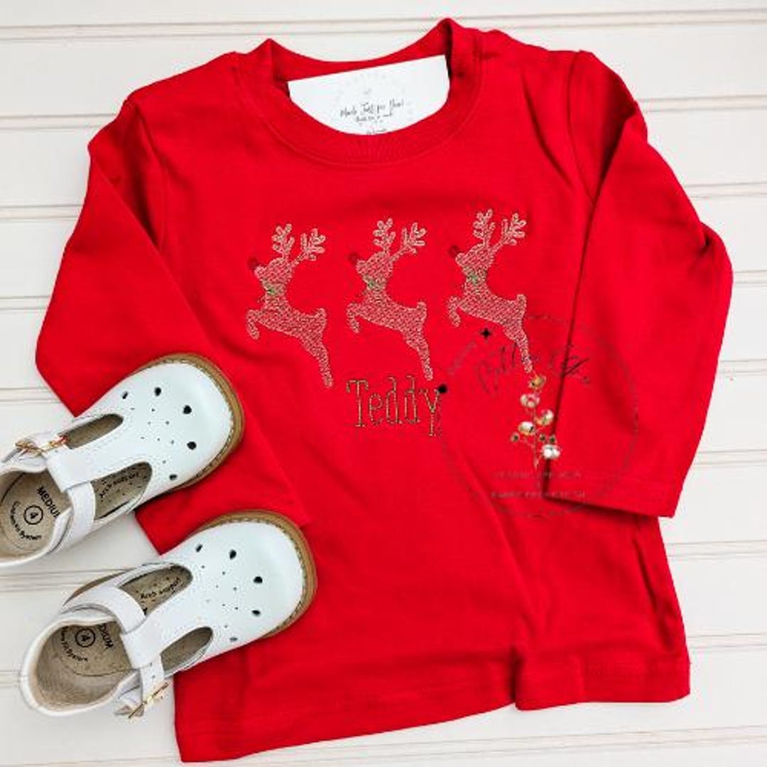 Jumping Rudolph Trio Sketch Light Fill, Quick Stitch Machine Embroidery ...