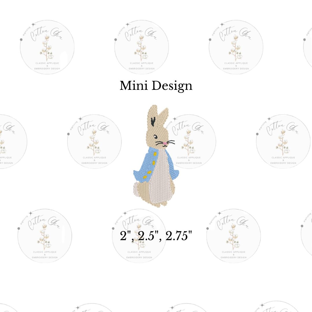 Mini Easter Bunny Peter Rabbit Cottontail Dense, Motif Fill Machine ...