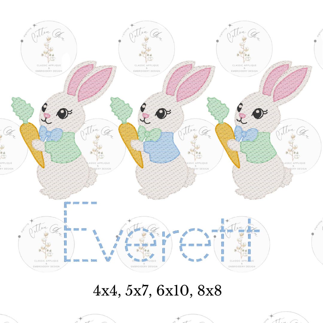 Easter Bunny Peter Rabbit Trio Sketch Fill, Light Fill, Quick Stitch ...