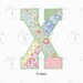Quilted Patchwork Varsity Initial Letter X Applique Machine Embroidery ...