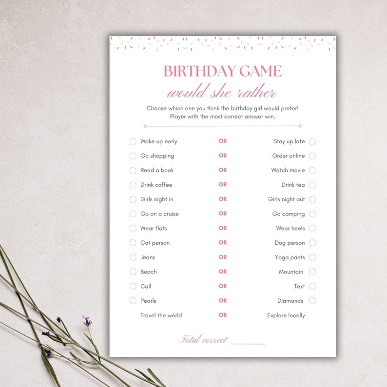 Pink Fun Birthday Games | Who Knows the Birthday Girl | Birthday Party ...