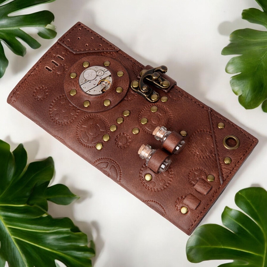 Retro Brown Leather Medieval Wallet LARP Cosplay and Steampunk ...