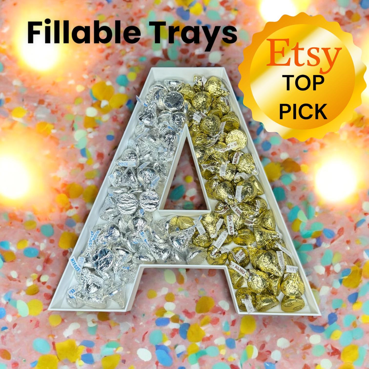 Personalized Reusable Fillable Letters & Numbers Trays - Custom Colors ...