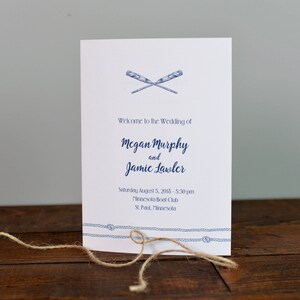Nautical Wedding Program - Seaside Wedding - Coastal Wedding - New England Wedding - Folded 5"x7 ...