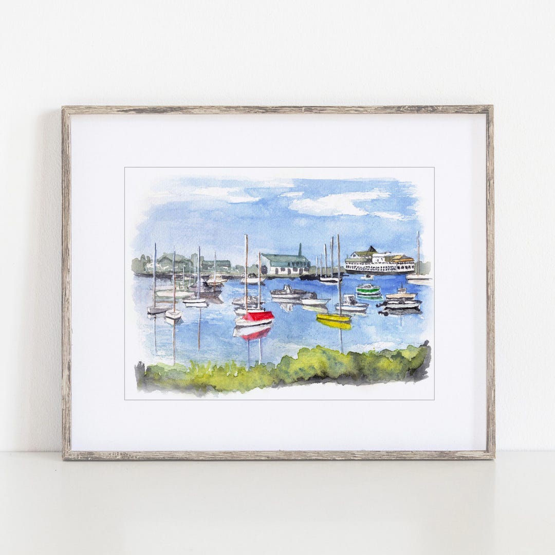 Wychmere Harbor Watercolor Art Print: Harwich, MA 8x10" 11x14" Travel ...