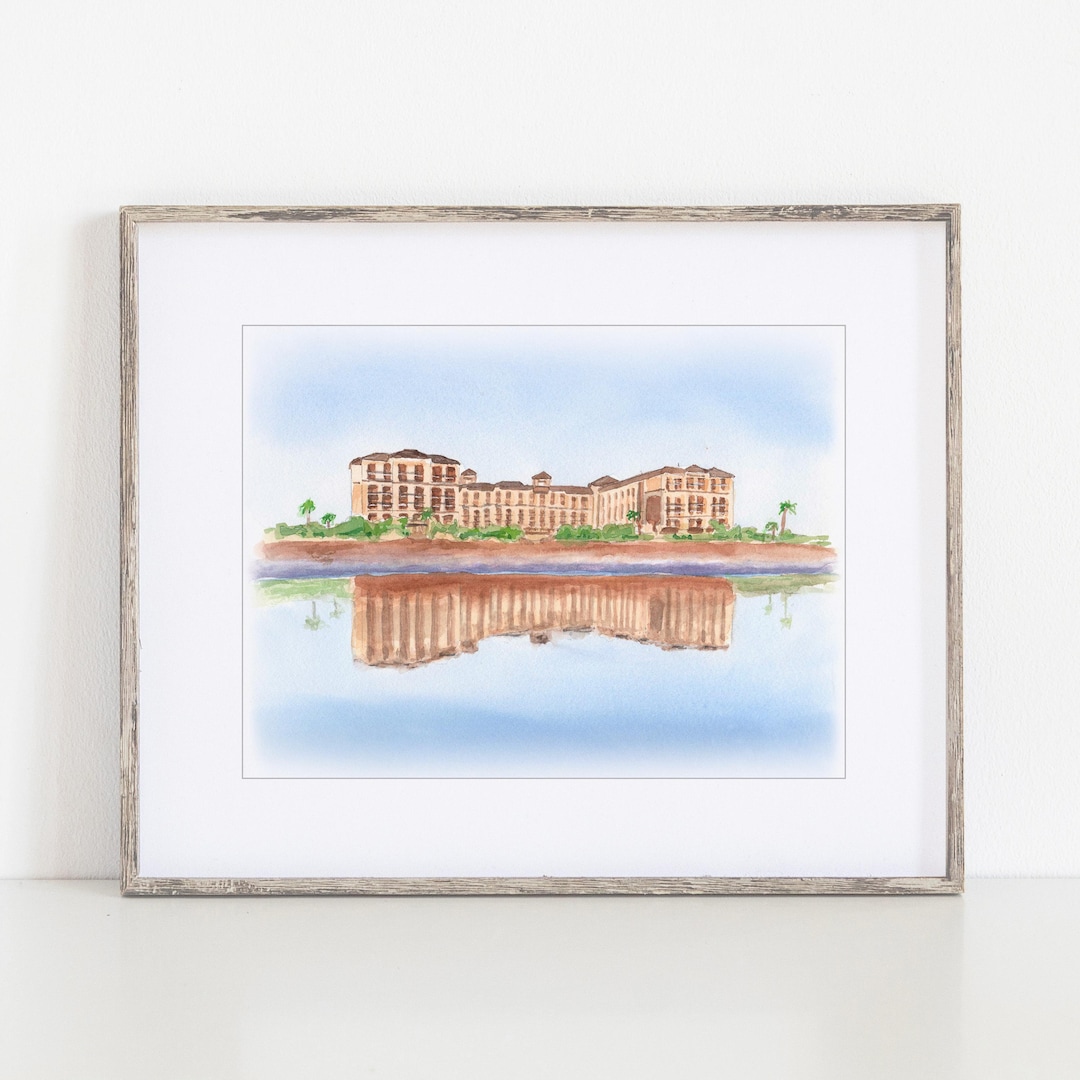 The Ritz Carlton, Watercolor Art Print, 8x10, Amelia Island. Print of a ...