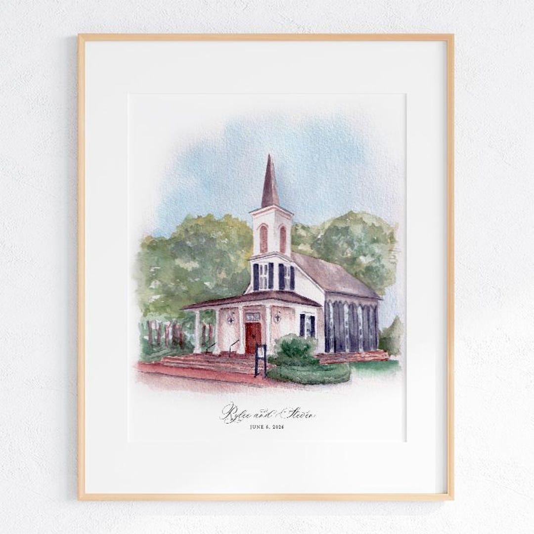 May River Chapel Watercolor Art Print, 8x10" 11x14" Bluffton, South ...