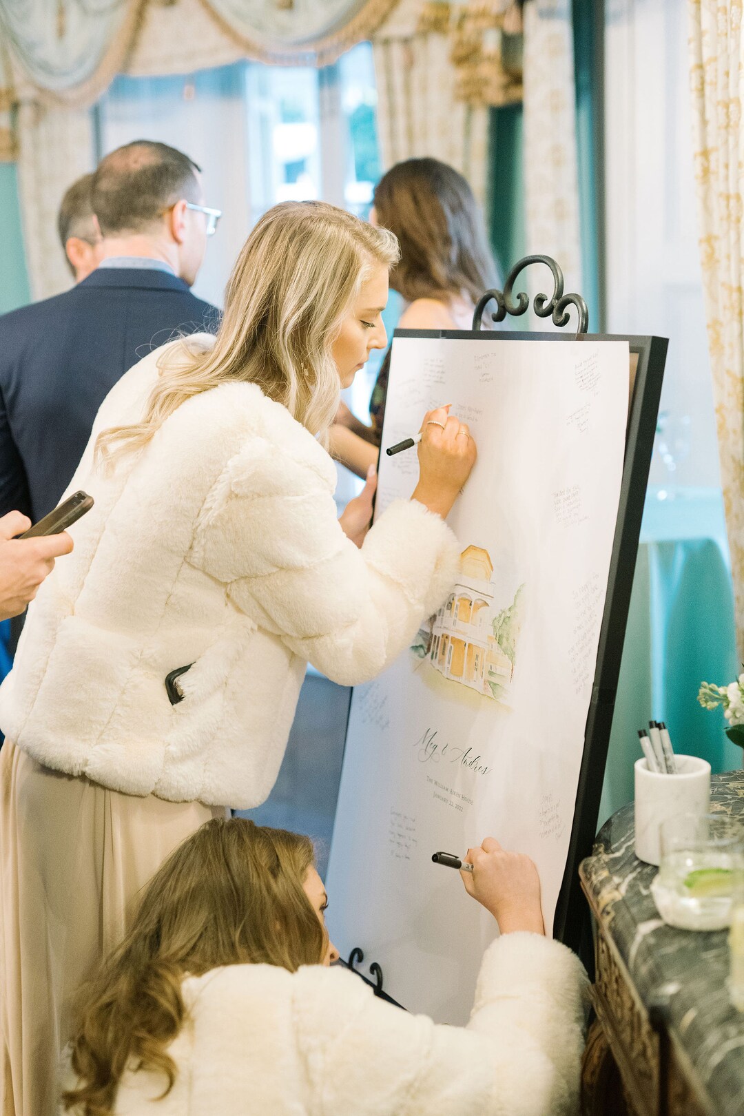 Wedding Guest Book Poster for Signatures With Custom Watercolor ...