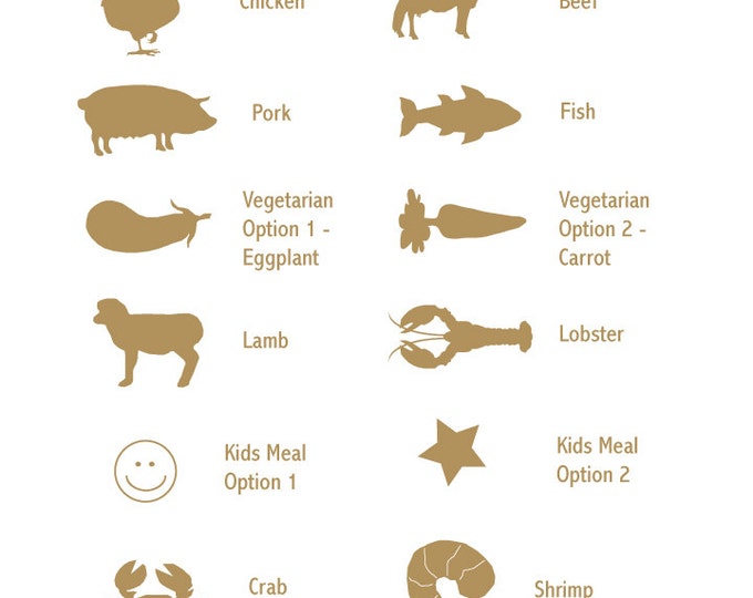 ON SALE - DIY - Placeholders - Gold - Place Card Food Images - Food ...