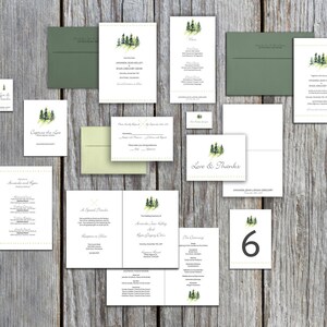 Pine Trees Wedding Program - Pine Tree - Rustic Wedding - Rustic Program - Pine Trees - Mountain ...