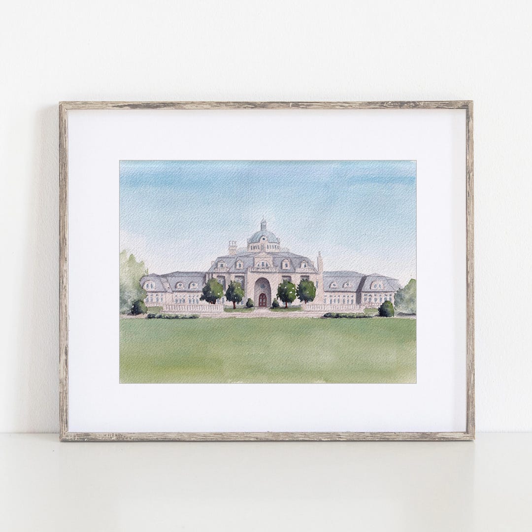 The Olana, Watercolor Art Print, 8x10" 11x14" Hickory Creek, Texas ...