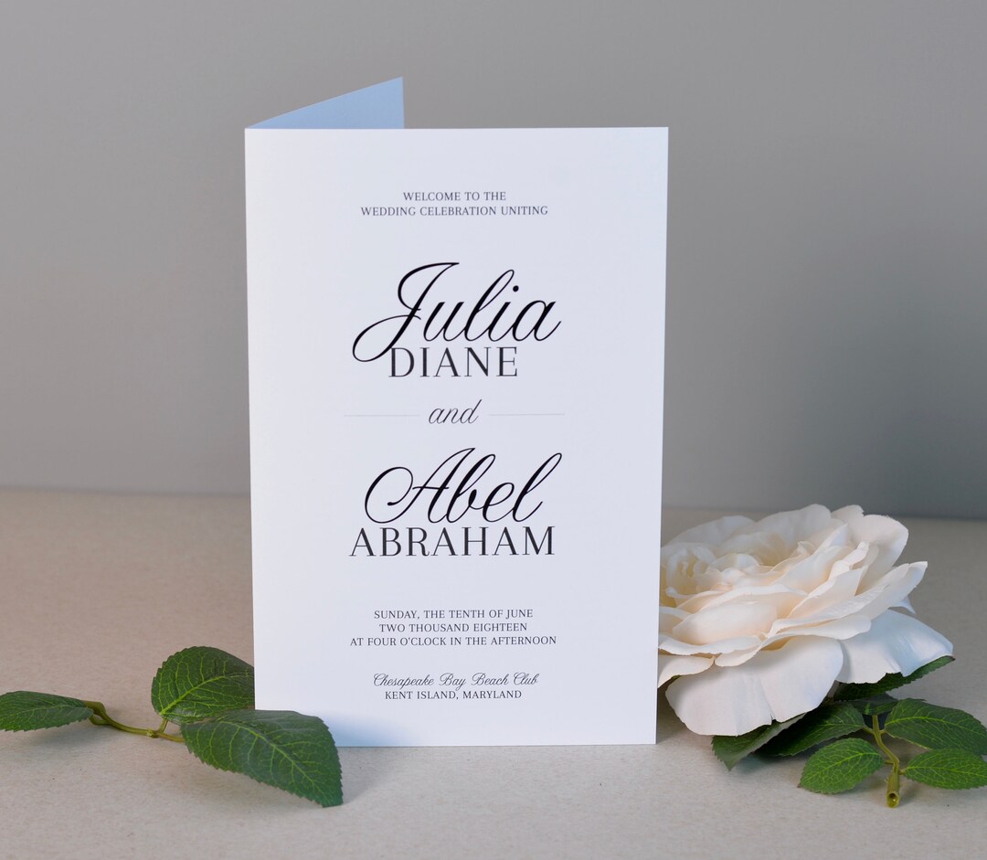 Wedding Program - Jewish Marriage Ceremony - Catholic Mass - Order of ...