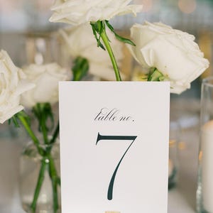 Traditional Table Numbers - Classic Wedding Design - Flat Table Numbers ...