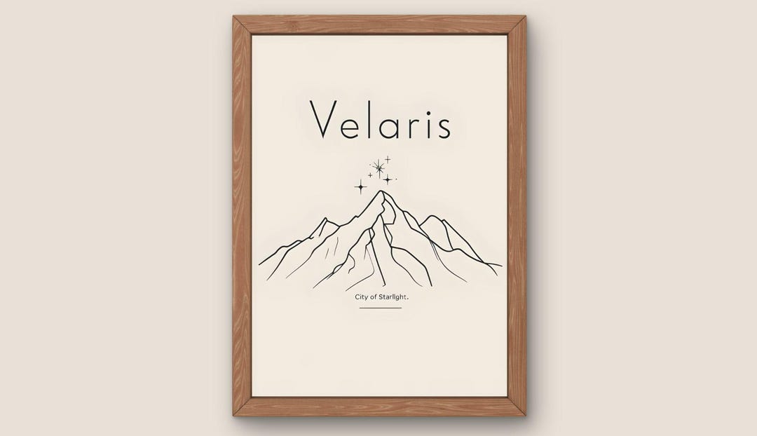 ACOTAR Velaris Mountains Wall Art Book Poster A Court of Thorns and ...