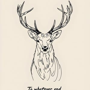 TOG Stag Wall Art Print Book Poster Throne of Glass Bookish Library ...