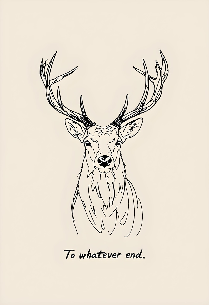 TOG Stag Wall Art Print Book Poster Throne of Glass Bookish Library ...