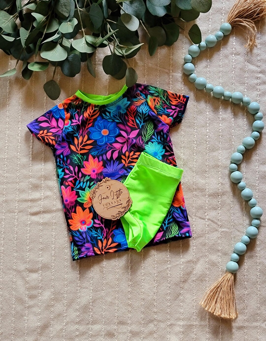 Neon Floral Iris Swim Set| Safe Swim| Toddle Swimsuit| 2 Piece Swim ...
