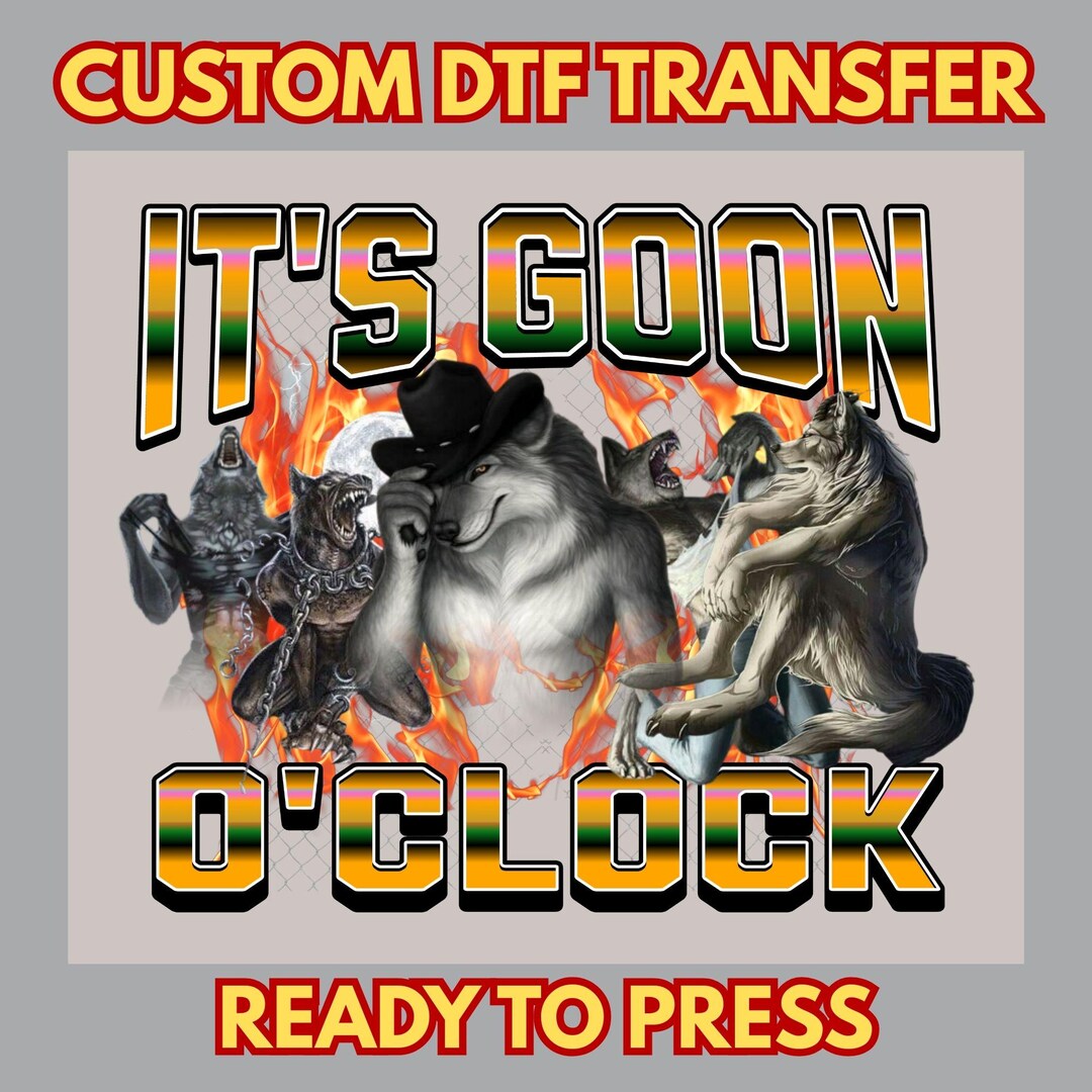 Born to Goon DTF Transfer, Retro Meme Heat Press, Ironic Wolf Graphic ...