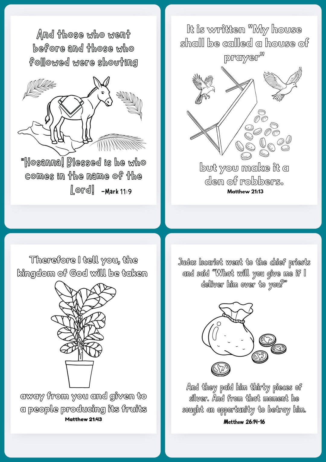 Easter Holy Week Printable Coloring Activity for Kids - Palm Sunday ...