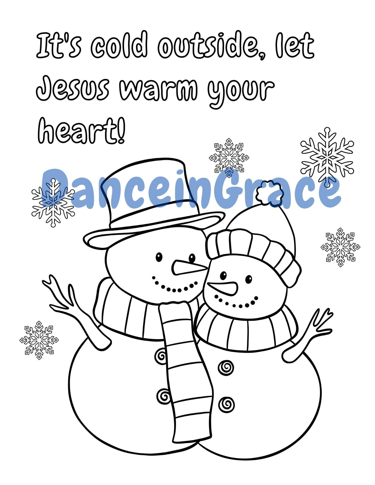 Christian Christmas Printable Coloring Pages - Etsy