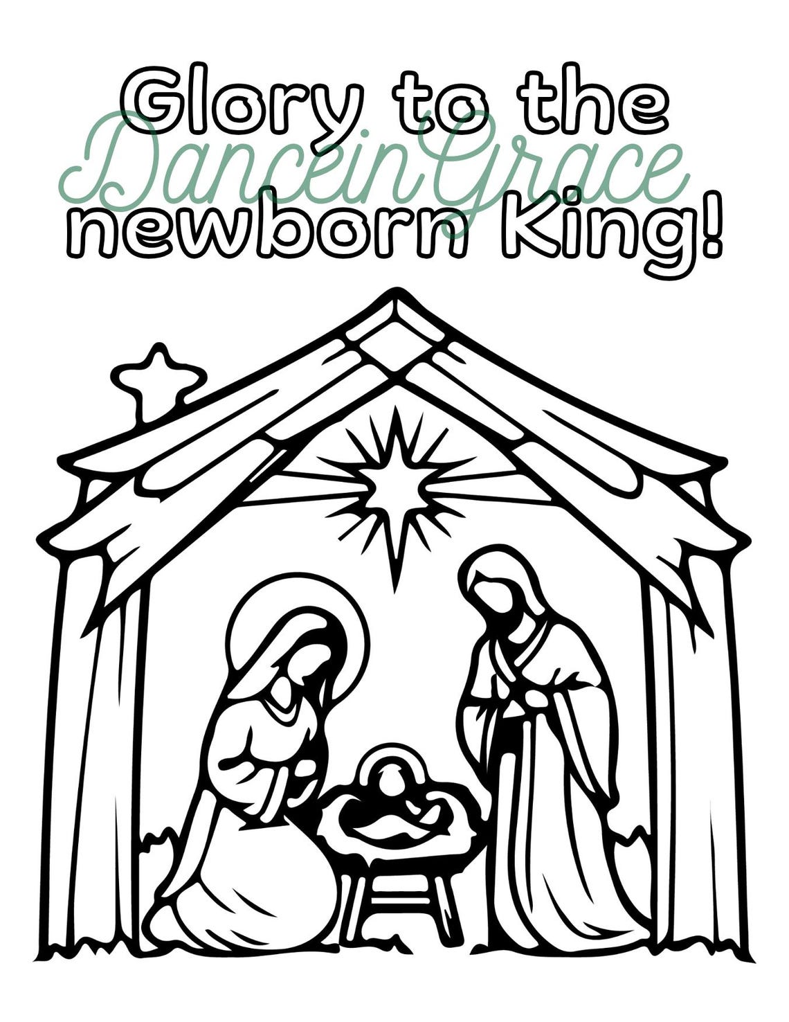 Christian Christmas Printable Coloring Pages - Etsy