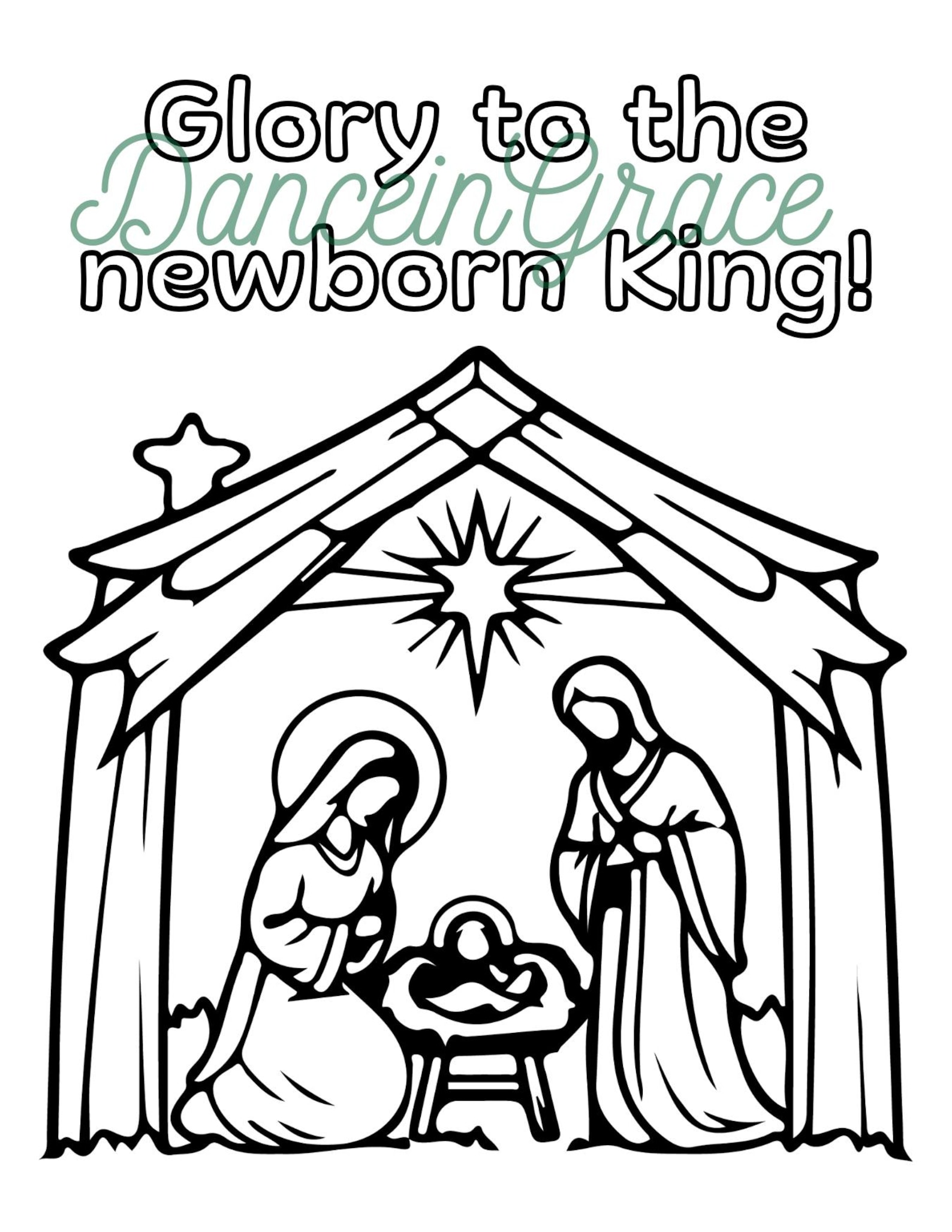 Christian Christmas Printable Coloring Pages - Etsy