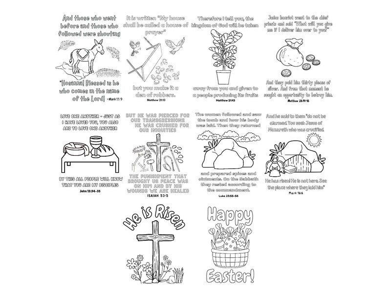 Easter Holy Week Printable Coloring Activity for Kids - Palm Sunday ...