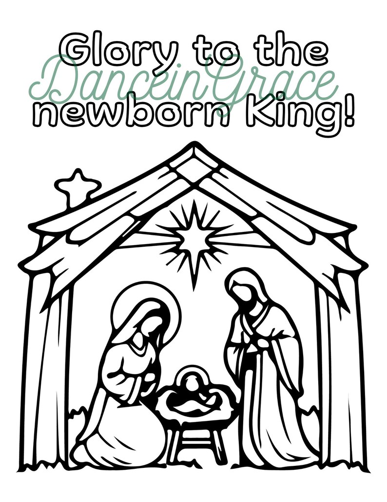 Christmas Printable Coloring Page With Bible Verse - Etsy