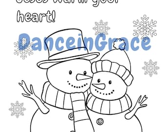 Valentine's Day Printable Coloring Page Christian Art Color Sheet ...