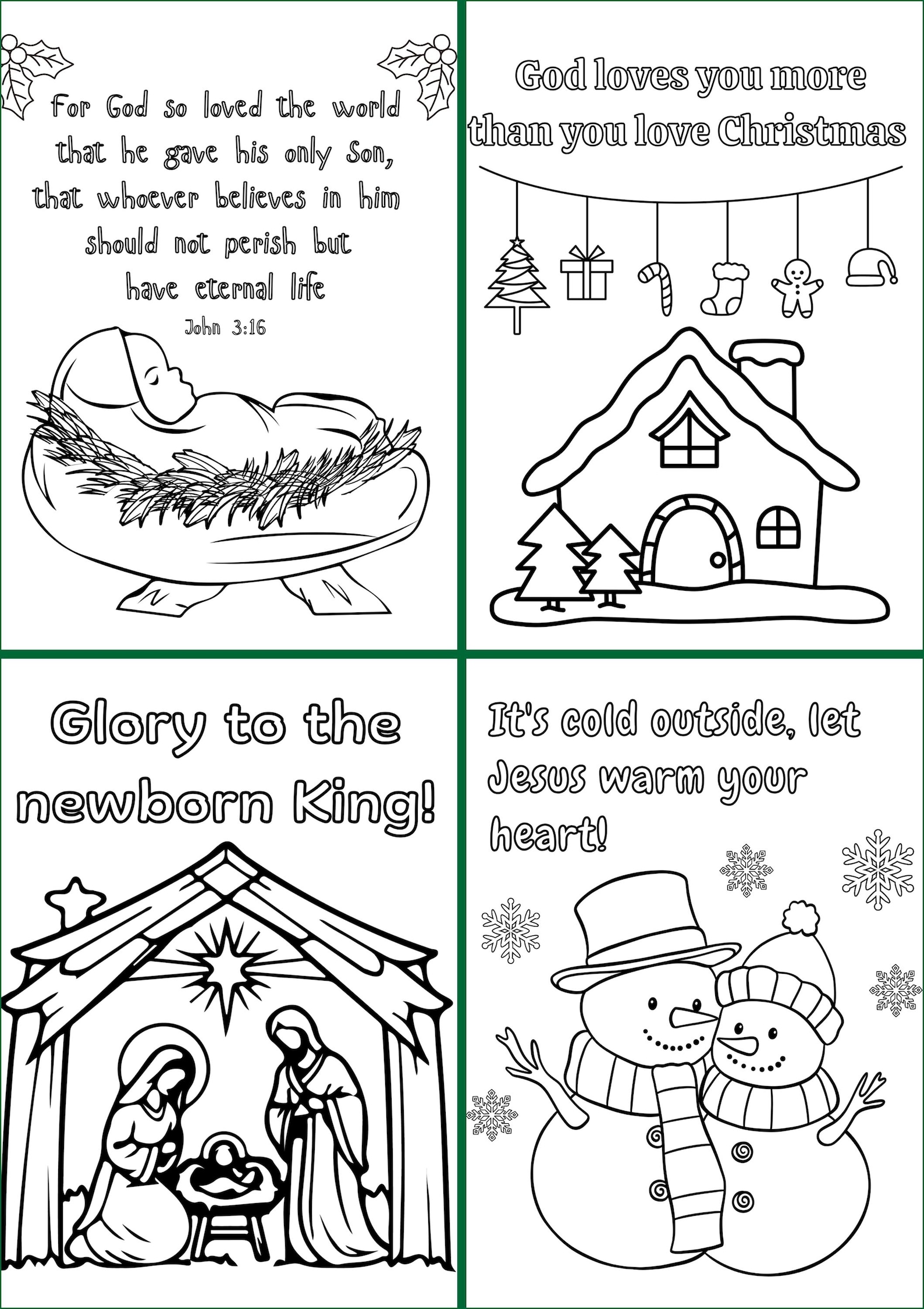 Christian Christmas Printable Coloring Pages - Etsy